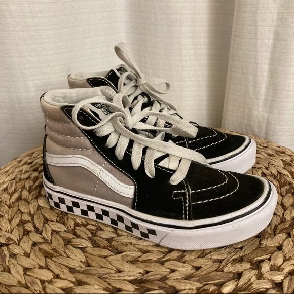 Vans | Shoes | Vans Sk8 Hi Pink Gray Black Checkerboard 3c | Poshmark